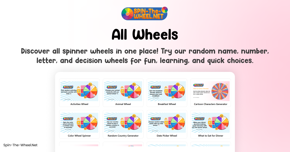 All Wheels – Explore Every Fun & Random Spinner